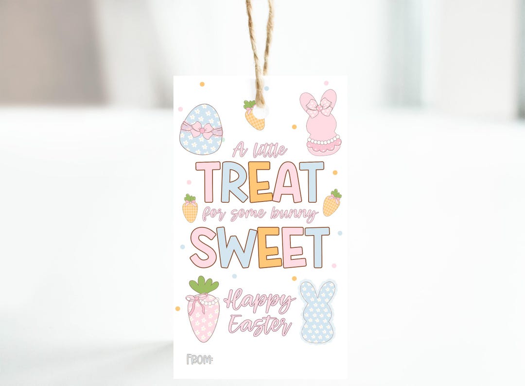 Printable Easter Treat Tags Instant Download Cute Easter Gift Tags ...