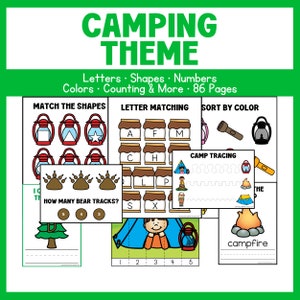 Printable Activities - Camping - Letters - Counting - Numbers - Shapes ...