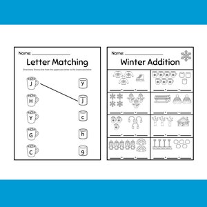 Printable Worksheets - Instant Download - Prek - Kindergarten - First ...