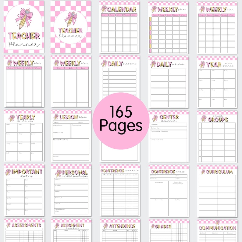 Teacher Planner - Printable - Lesson Planner - Weekly Planner ...