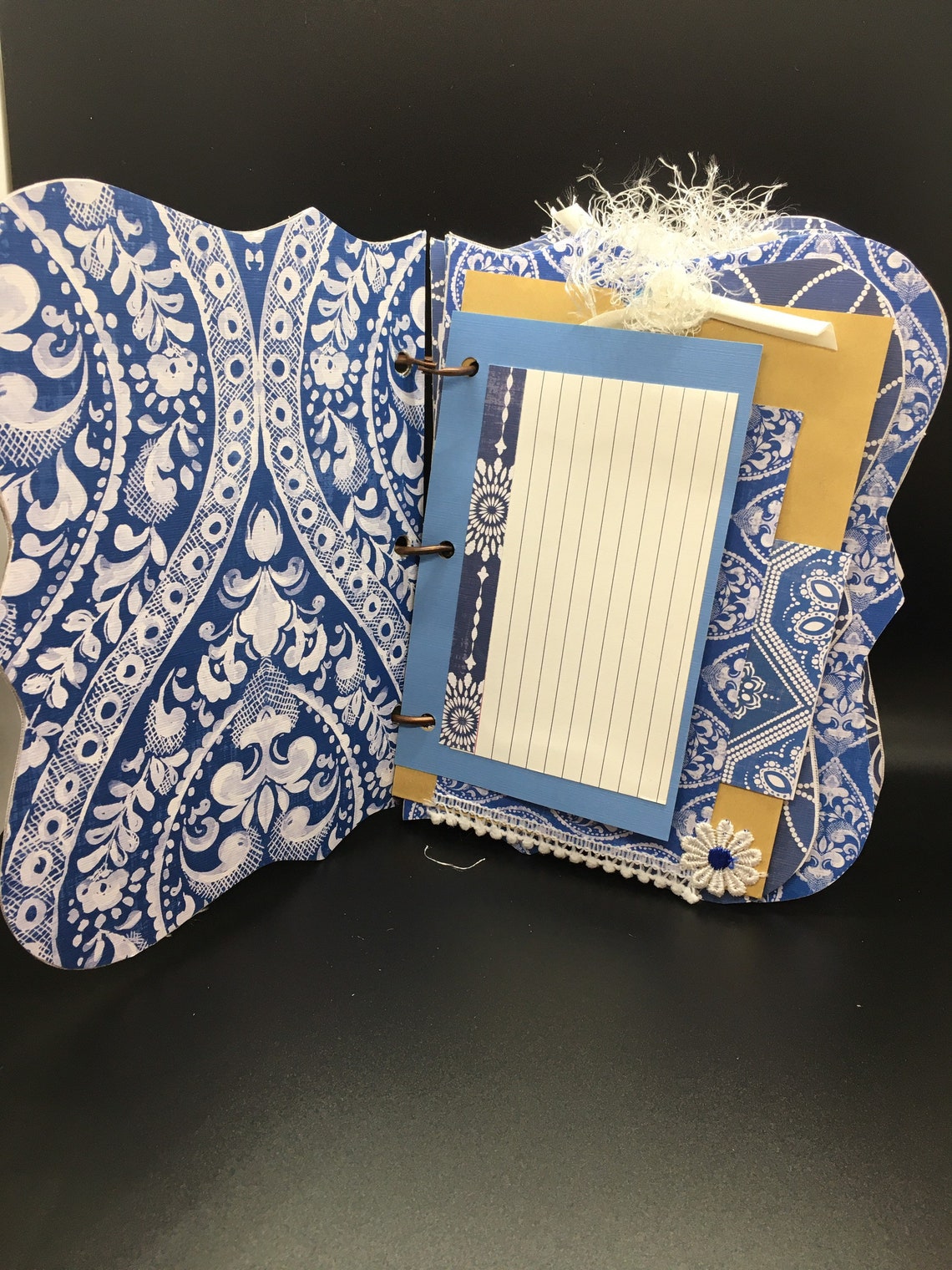 Blue Junk Journal Curvy - Etsy