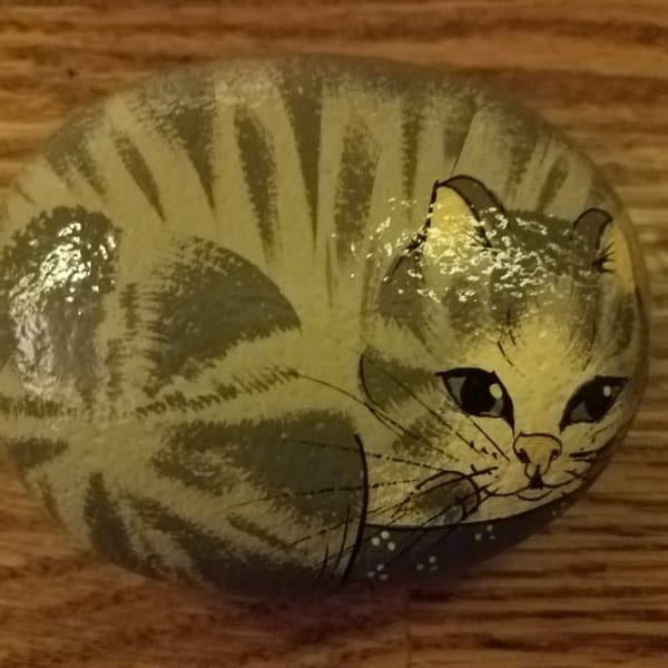 Painted Cat Stones - Etsy