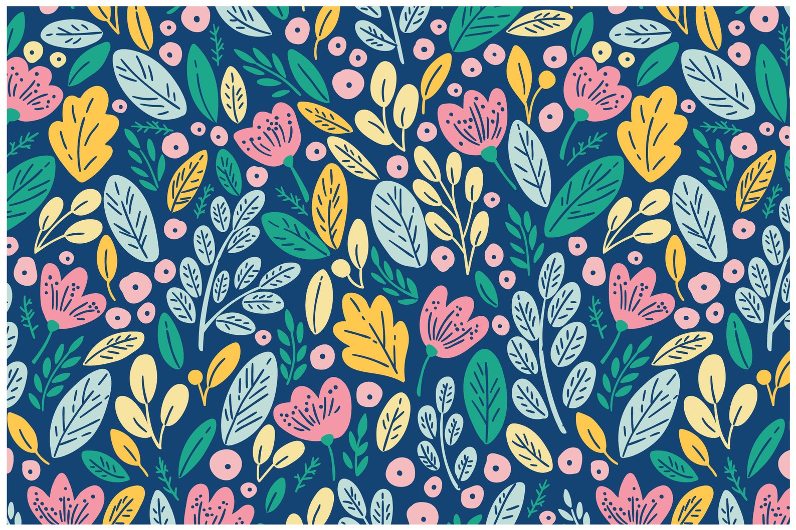 Fall Digital Paper Fall Clipart Seamless Pattern Floral Etsy