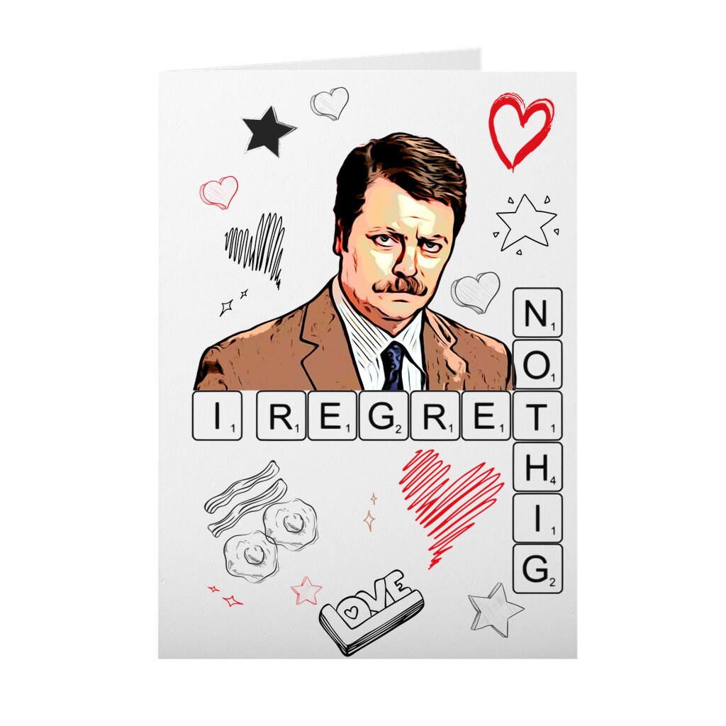 Ron Swanson Anniversary Card Happy Anniversary Card Scrabble - Etsy