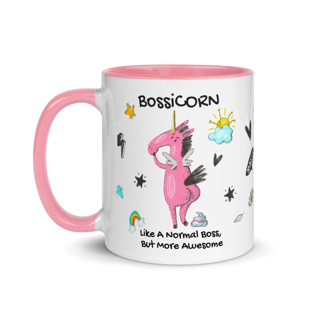 Bossicorn Mug Unicorn Like A Normal Boss but More Awesome, Funny Boss ...