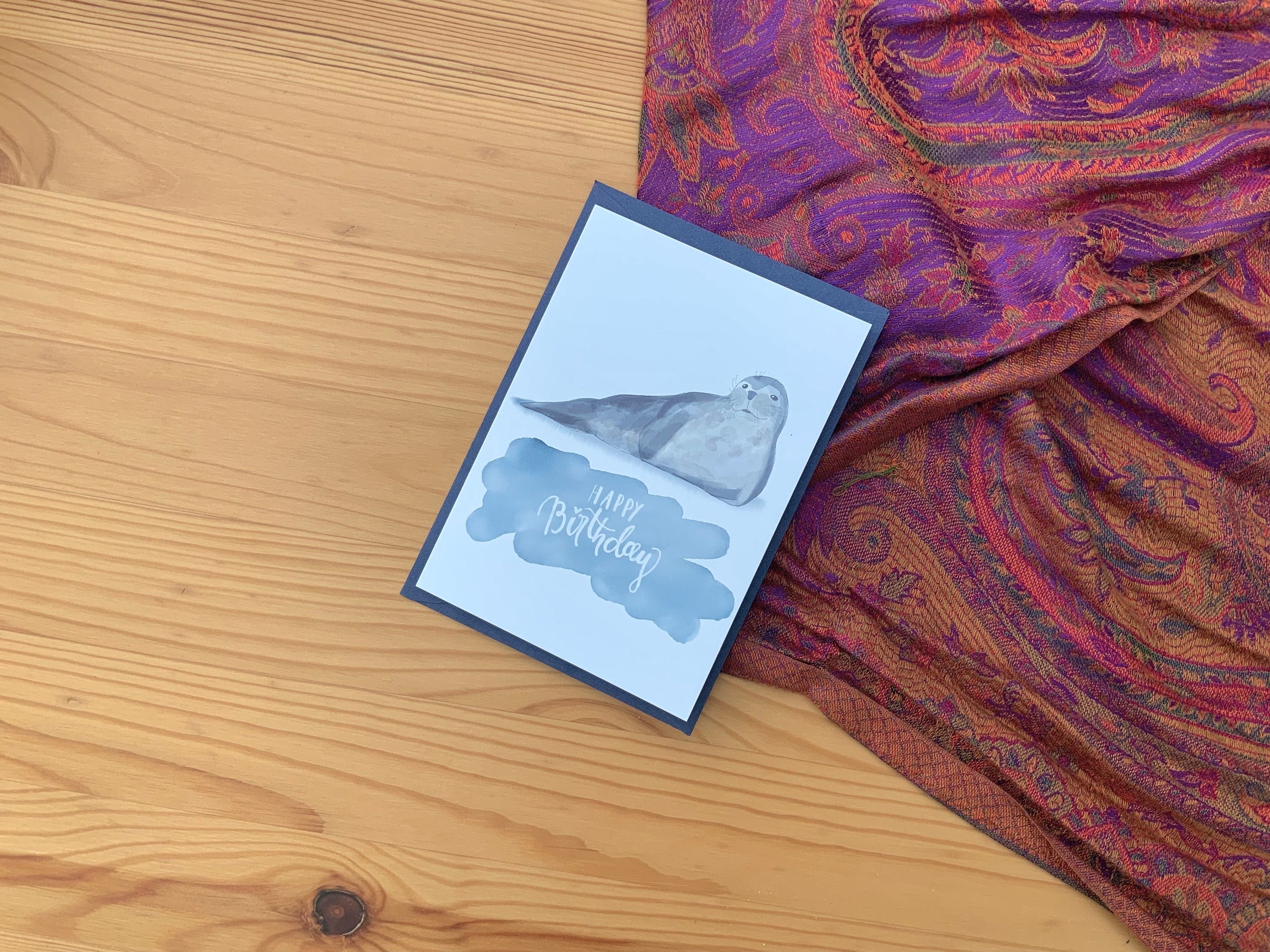 Happy Birthday Seal Card Cute Sea Animal Card Nature Greetings Card - Etsy