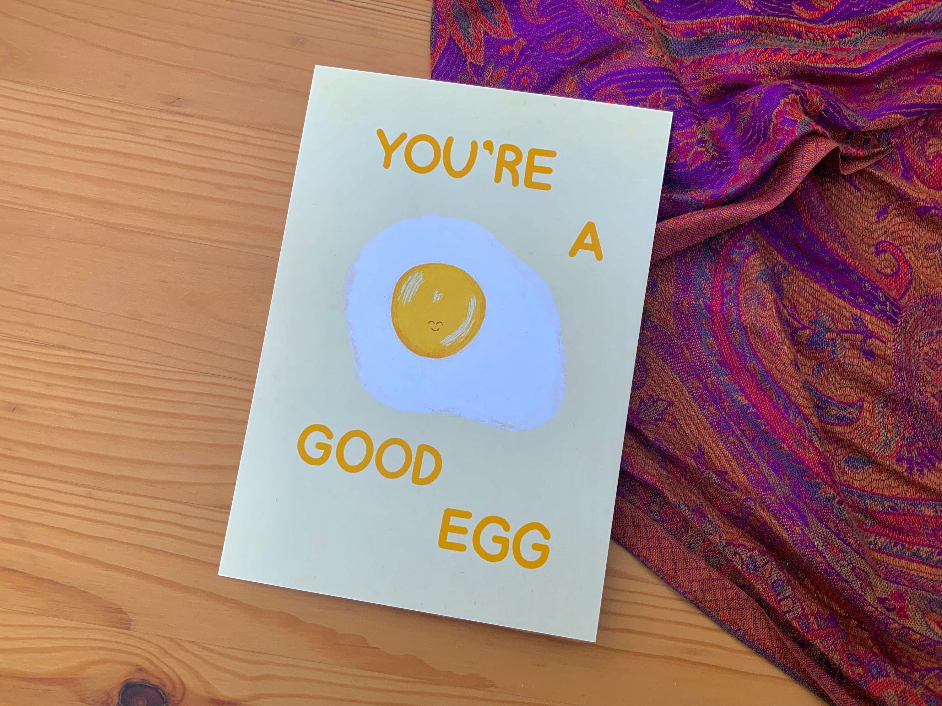 You’re a Good Egg Print | Friendship Cute Foodie - Etsy