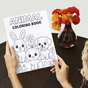 Animal Coloring 10-page Book for Kids, Fun Wildlife Coloring Pages ...