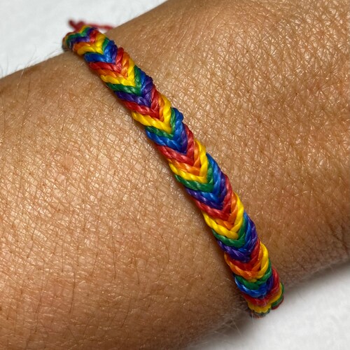 LGBTQIA Gay Pride Rainbow String Bracelet - Etsy