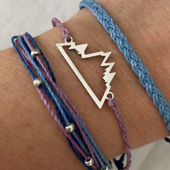 MOUNTAIN Charm Bracelet Stackable String Charm Bracelet Set | Etsy