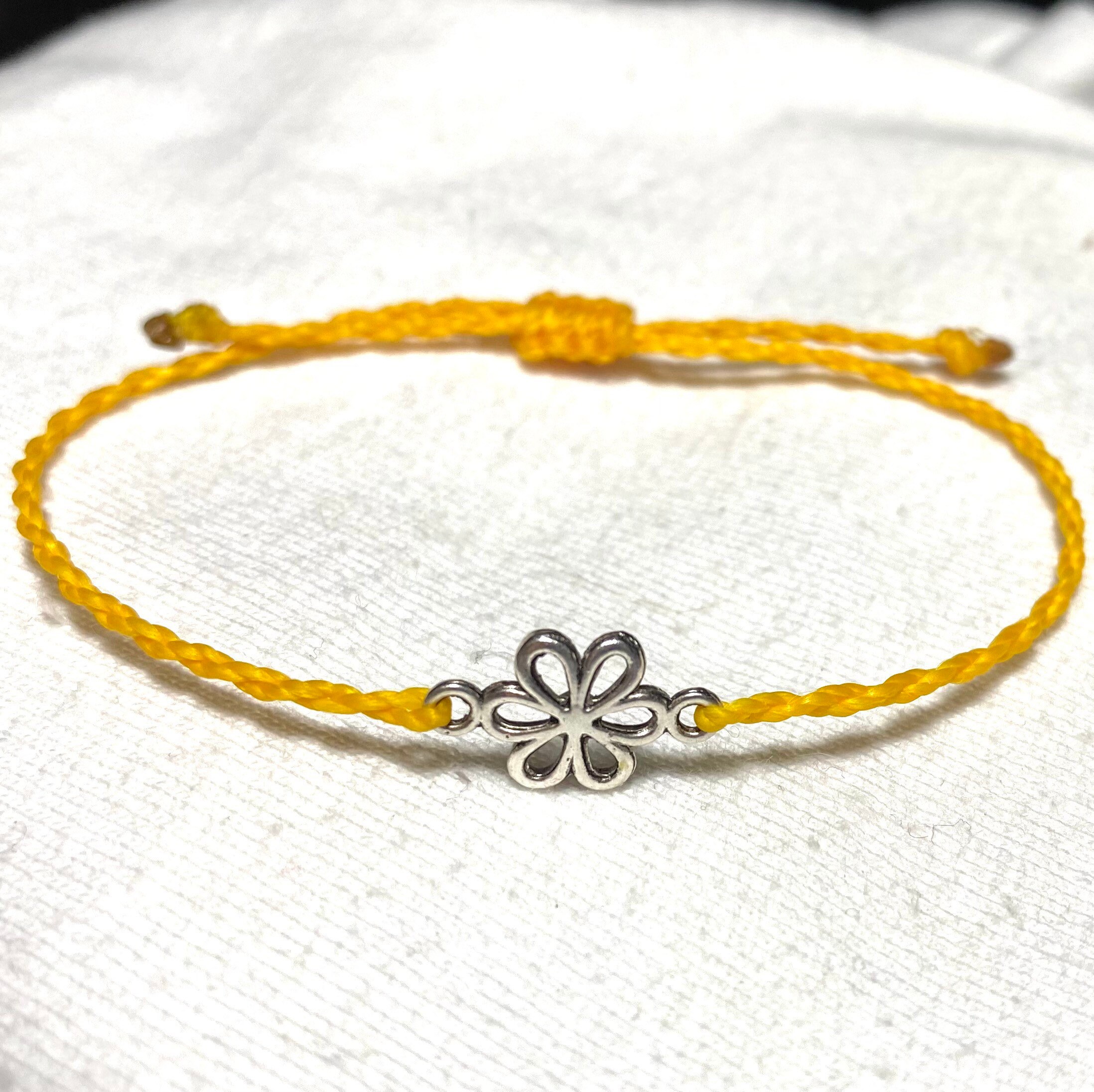 Dainty FLOWER Charm Bracelet Stackable String Bracelet Daisy - Etsy Canada