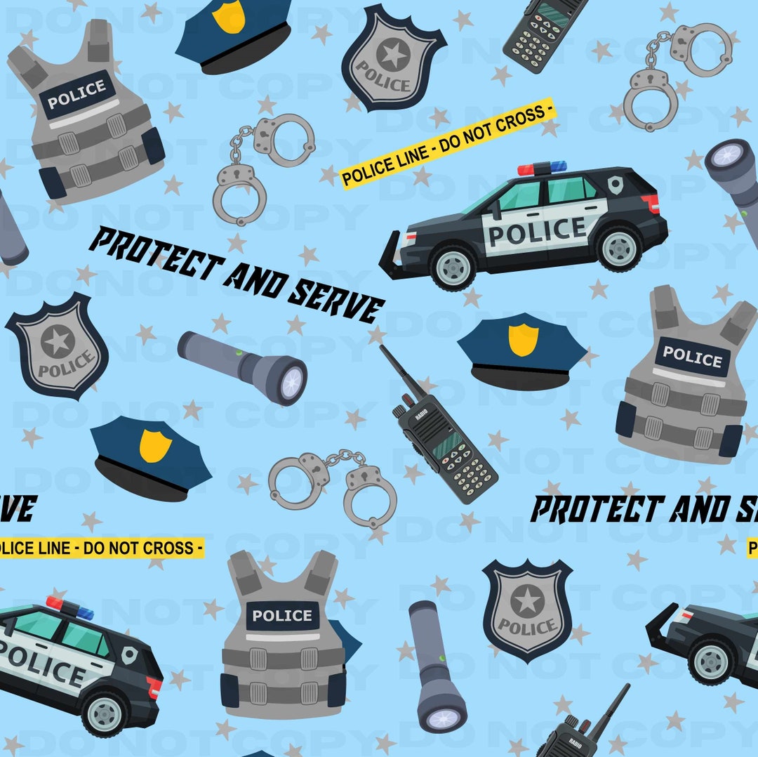 Police Seamless 12x12 Digital Background Pattern, Fabric Tumbler ...