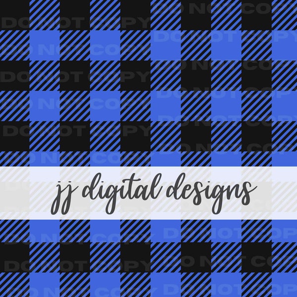 Blue Buffalo Plaid Fabric - Etsy
