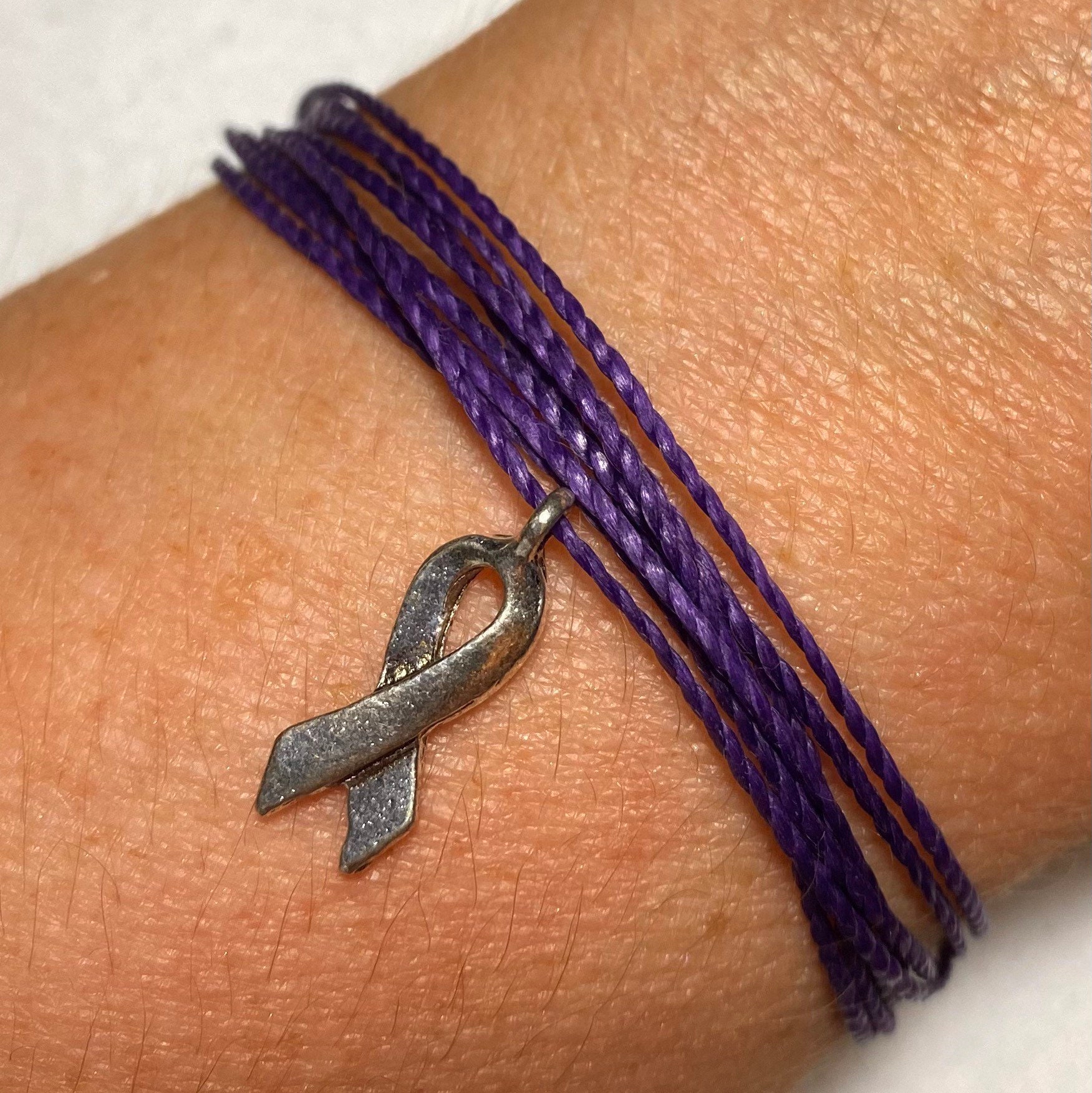 PURPLE String Bracelet for Lupus Pancreatic Cancer Domestic | Etsy