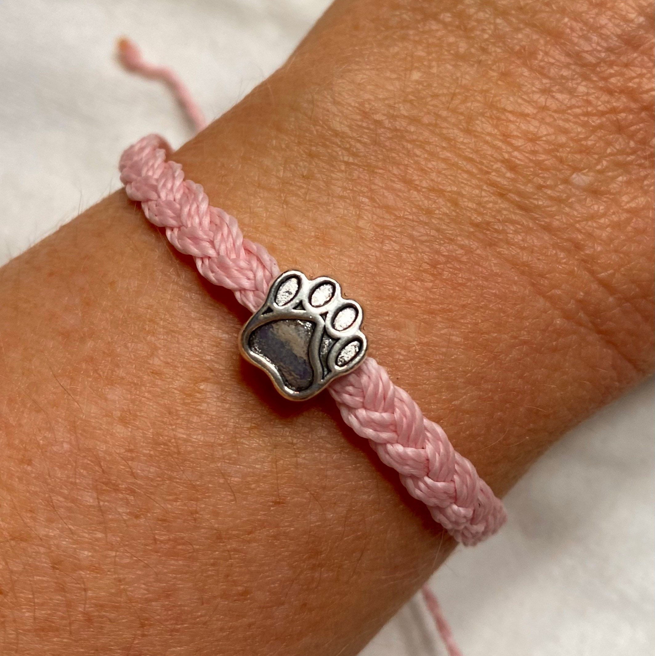 PAW PRINT Charm Bracelet Stackable String Charm Bracelet | Etsy