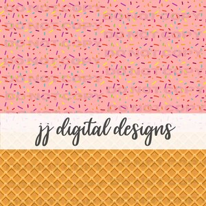 Ice Cream Cone Seamless 12x12 Digital Background Patterns, Fabric ...
