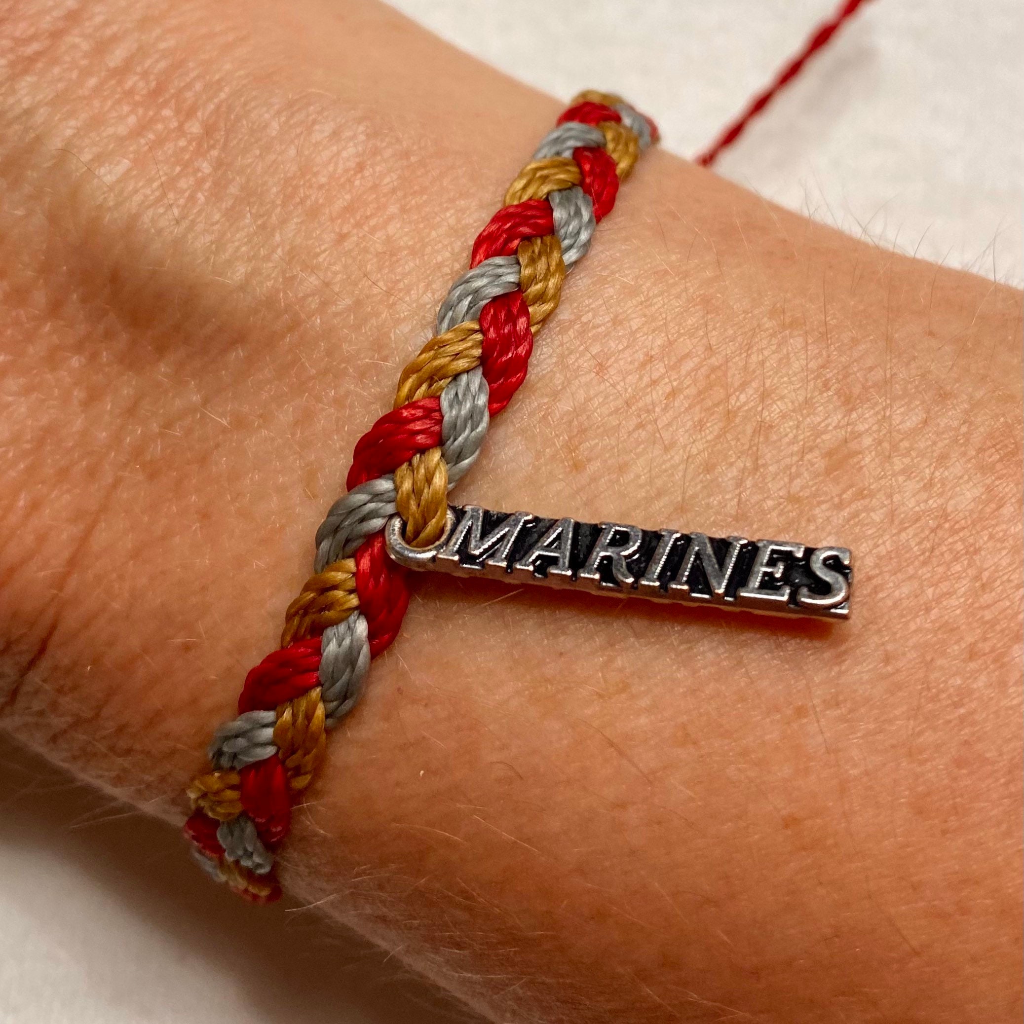 NAVY Charm Bracelet Stackable String Charm Bracelet Pura | Etsy