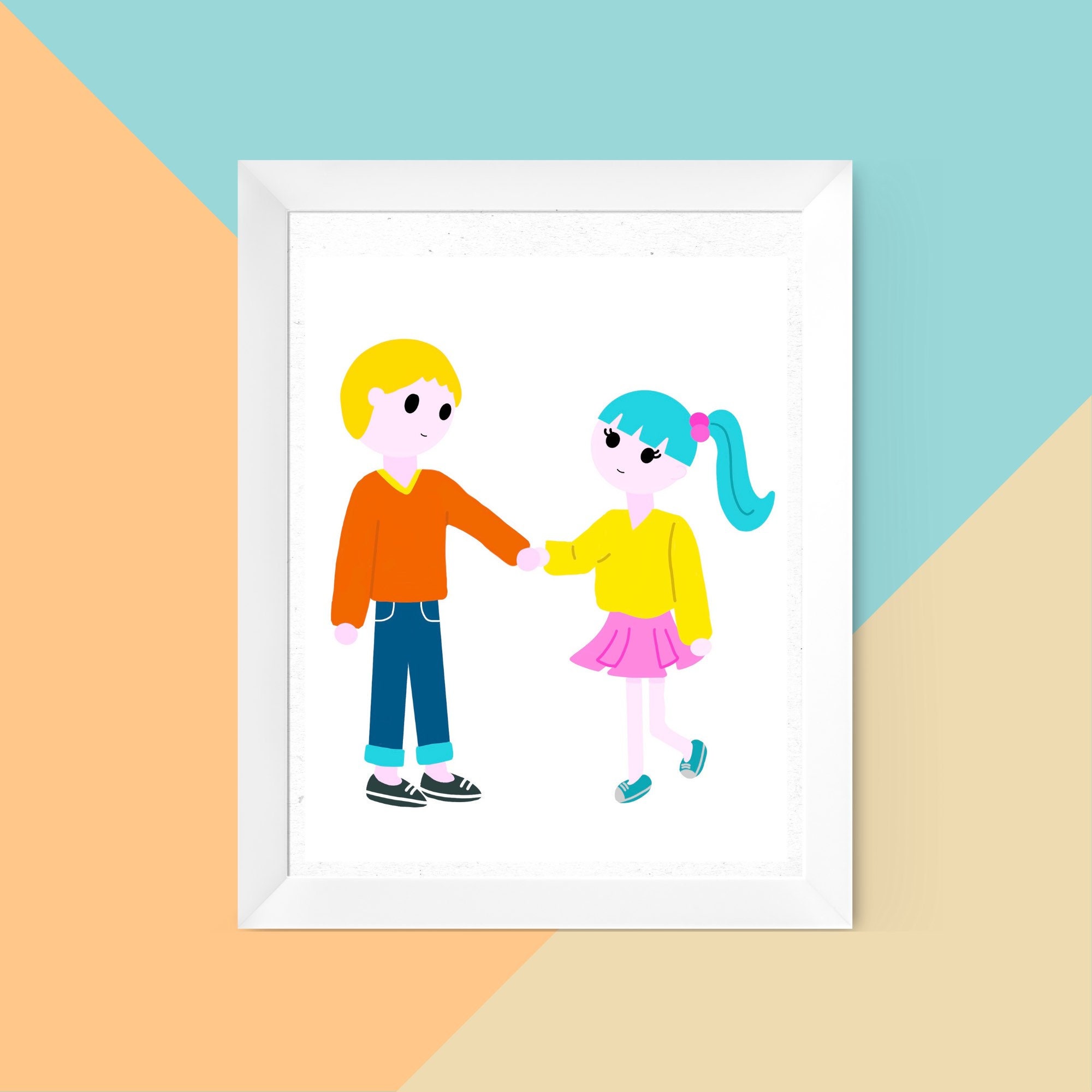 Custom Digital Portrait Printable Custom Color Block Portrait - Etsy