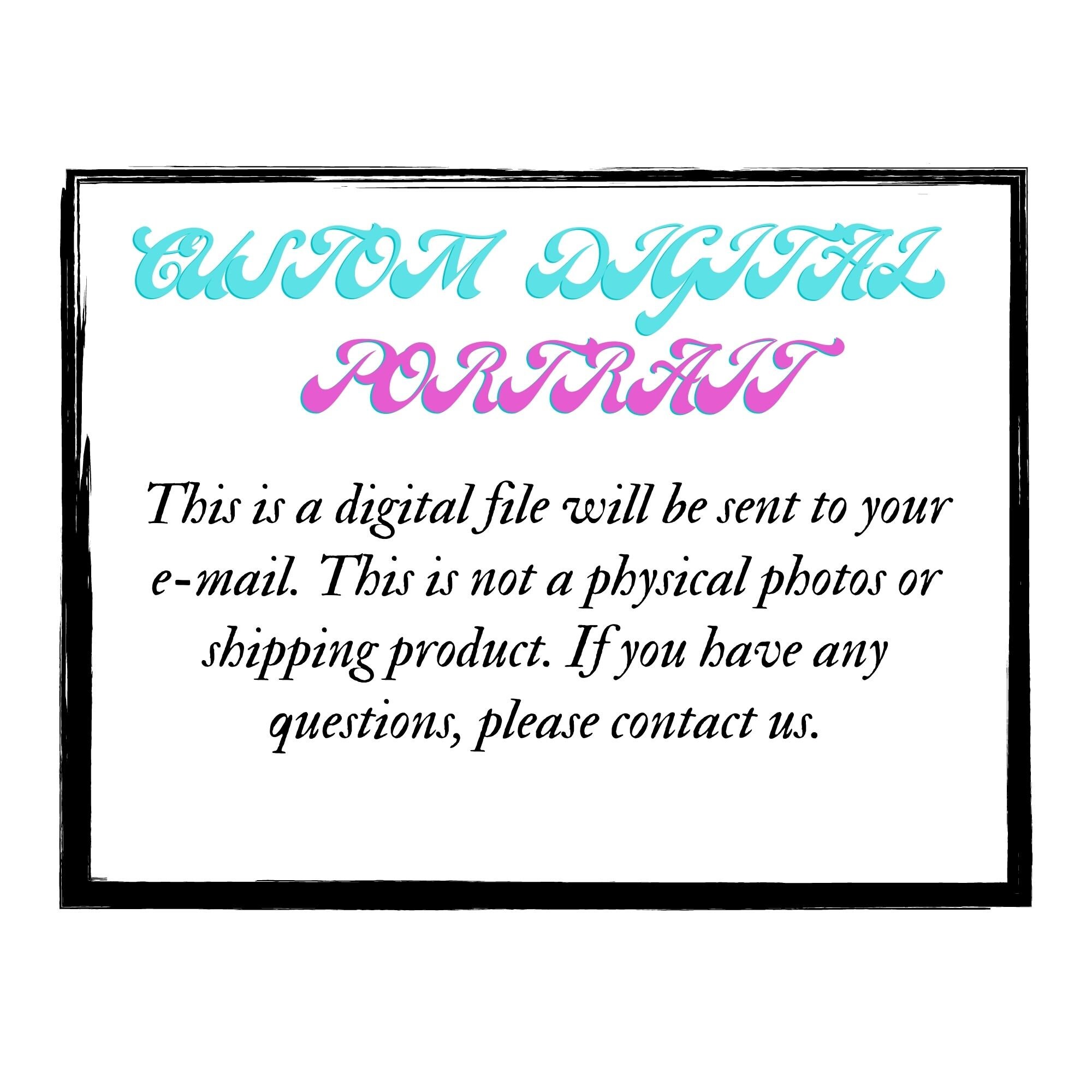 Custom Digital Portrait, Printable Custom Color Block Portrait Digital ...