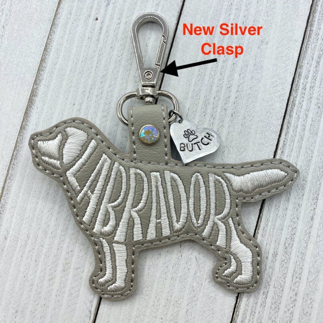 Labrador Retriever Embroidered Keychain, Personalized Gift for Dog ...