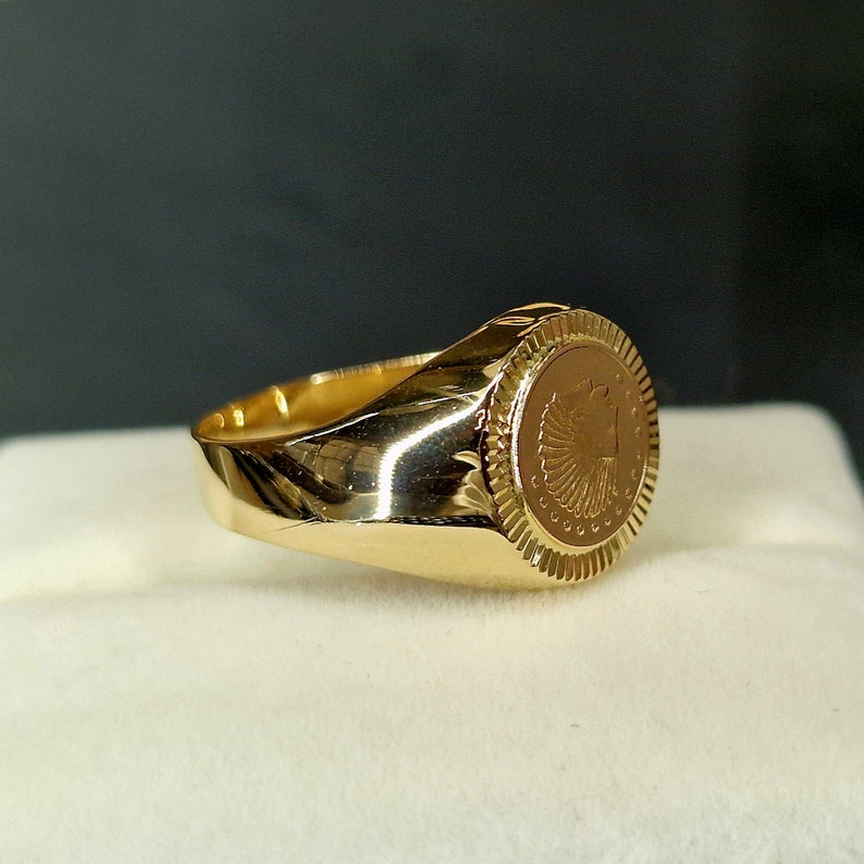 Vintage Native American Ring in 18k Yellow Gold - Gift for Him, Her ...