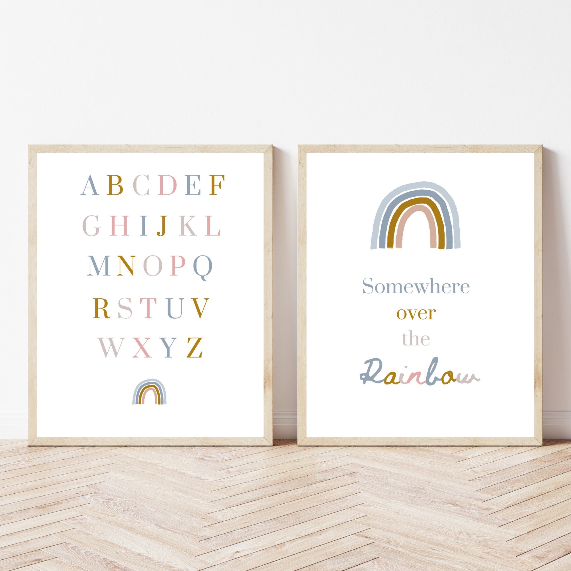 Rainbow Printable Boho Nursery Wall Art Rainbow Wall Art Boho Printable ...