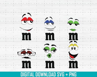 M and m faces | Etsy