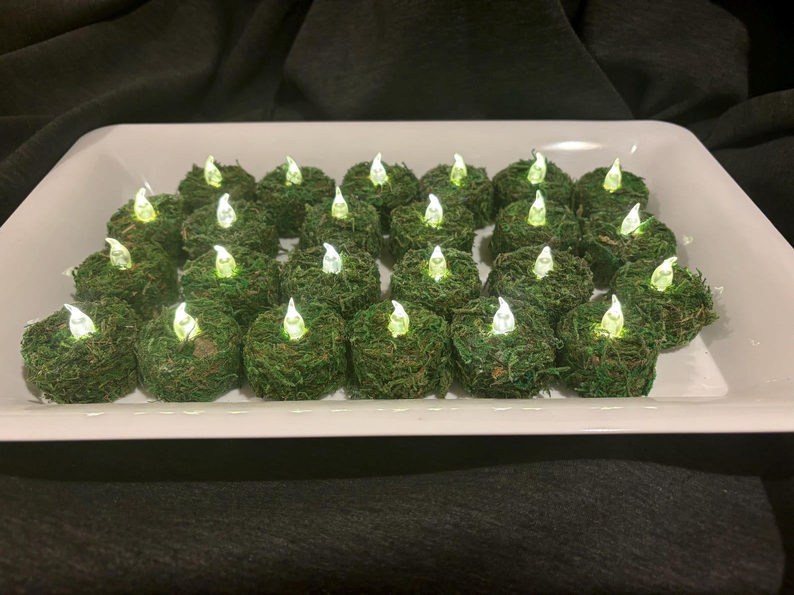 Moss Tealight Set: Woodland Fairy Party Decor (battery) - Etsy