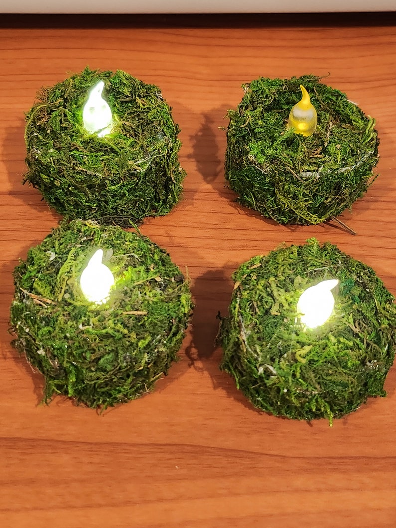 Moss Tealight Set: Woodland Fairy Party Decor (battery) - Etsy