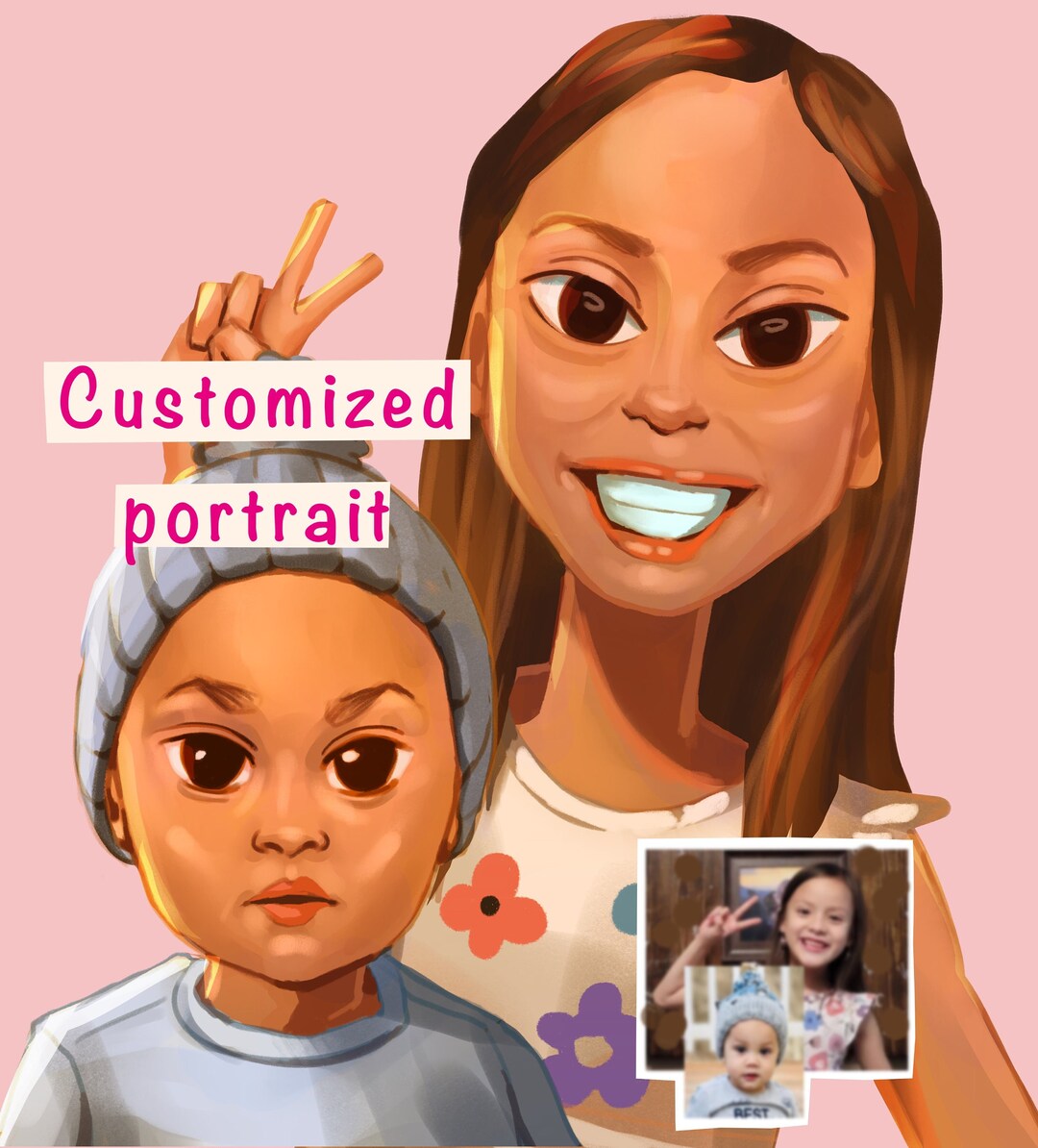 Custom Portrait Custom Illustration Personalized Portrait Anime Portrait Etsy 