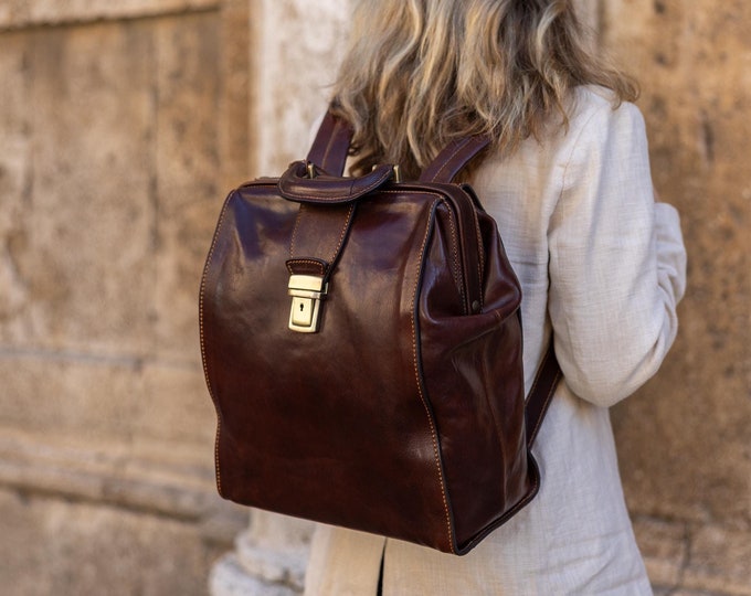 Handmade Italian Leather Backpack | Luxury Tuscan Leather Laptop Bag ...
