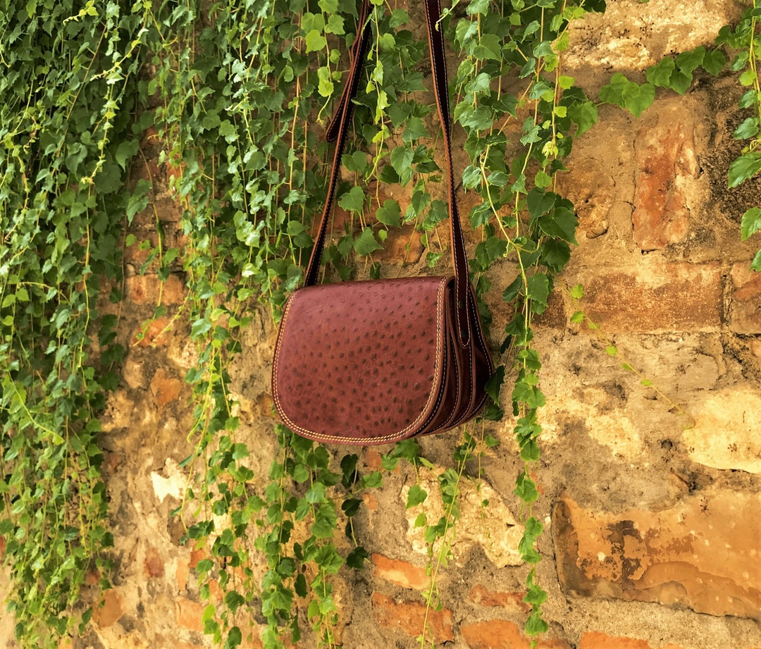 Ostrich Leather Purse - Luxury Leather Bag - Leather Crossbody Bag ...