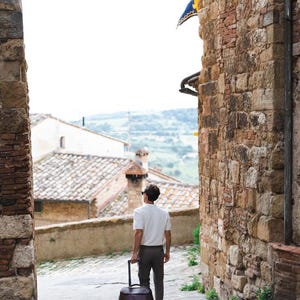 Handmade Italian Leather Rolling Suitcase, Luxury Tuscan Leather Carry ...