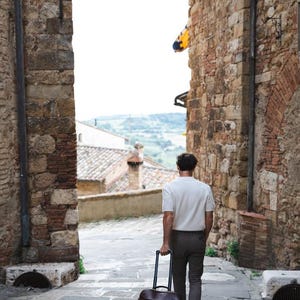 Handmade Italian Leather Rolling Suitcase, Luxury Tuscan Leather Carry ...