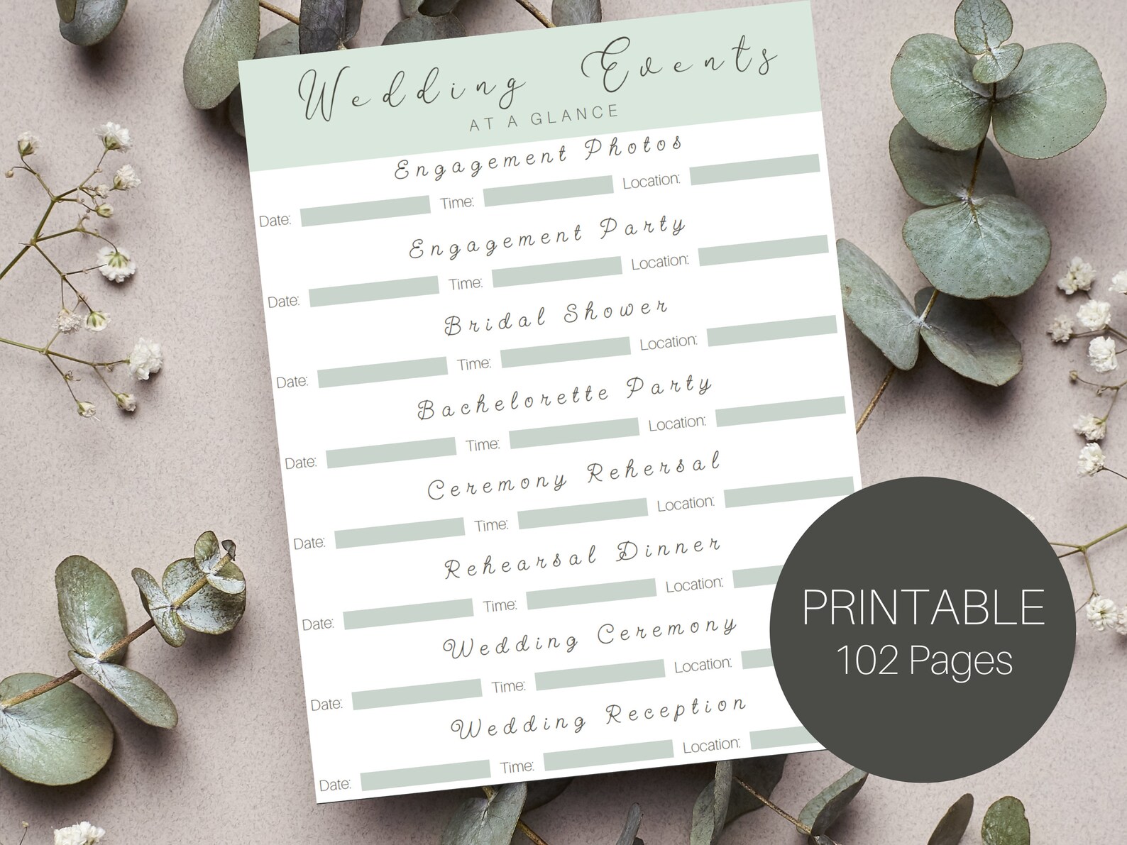 Wedding Planner Printable Printable Wedding Planner Wedding - Etsy