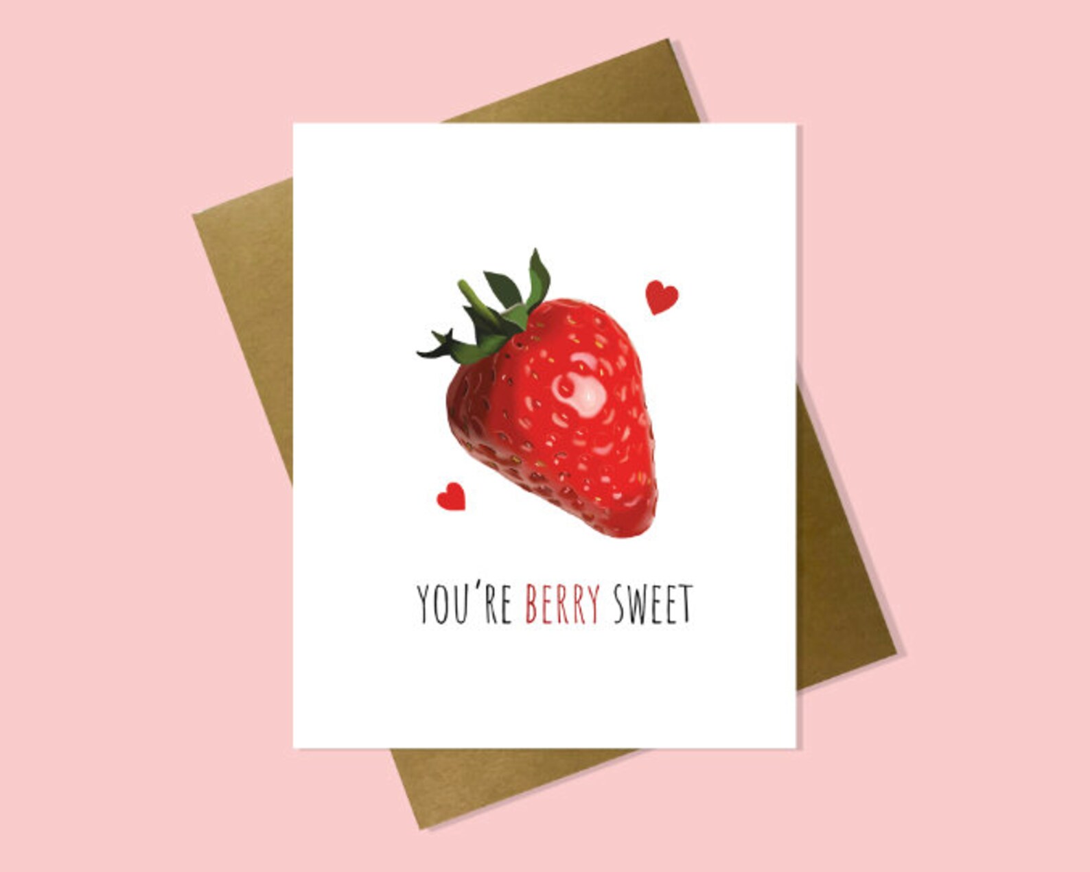 Cute Strawberry Greeting Card Funny Strawberry Pun Funny - Etsy
