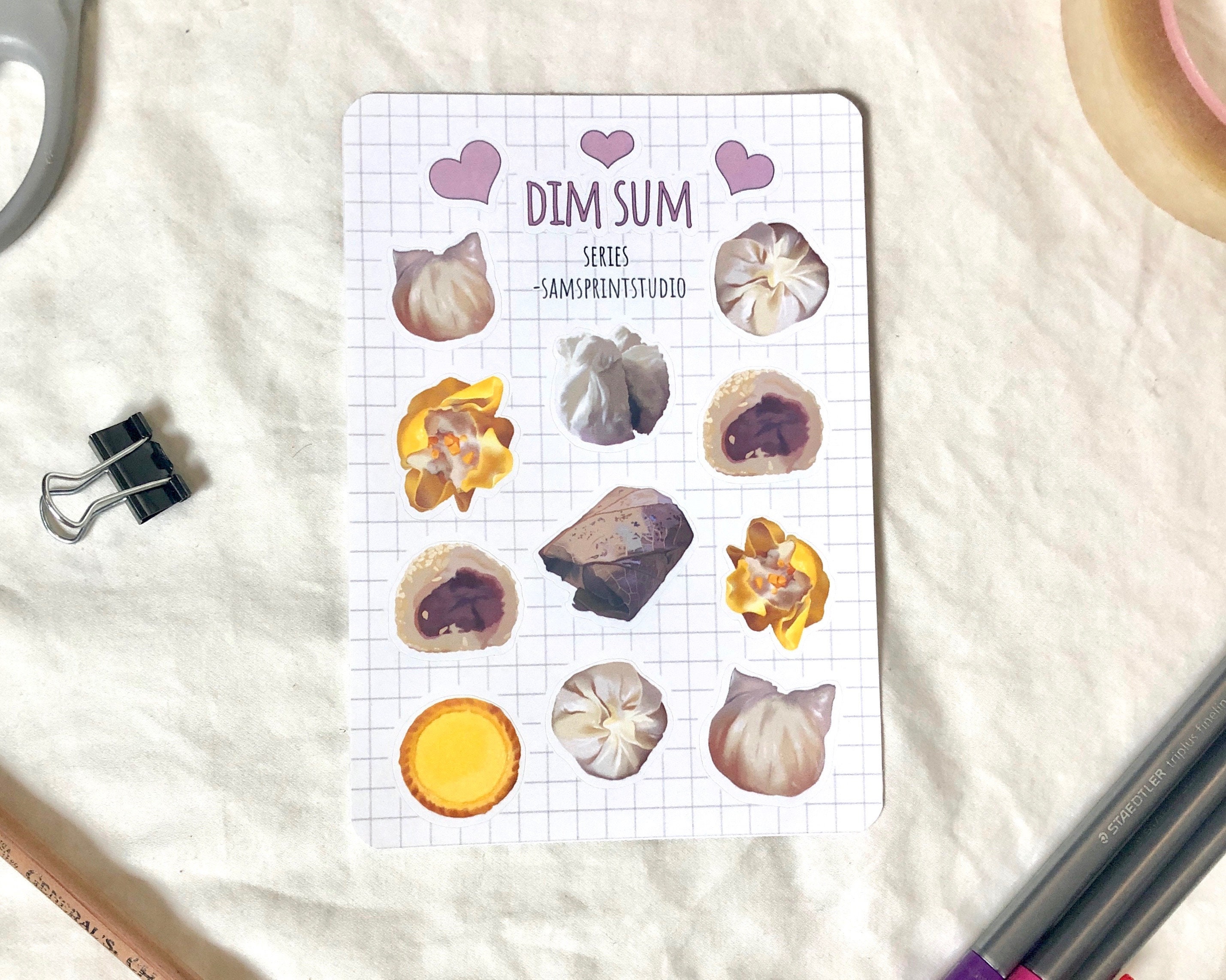 Dim Sum Sticker Sheet Cute Chinese Dumpling Sticker Pack | Etsy