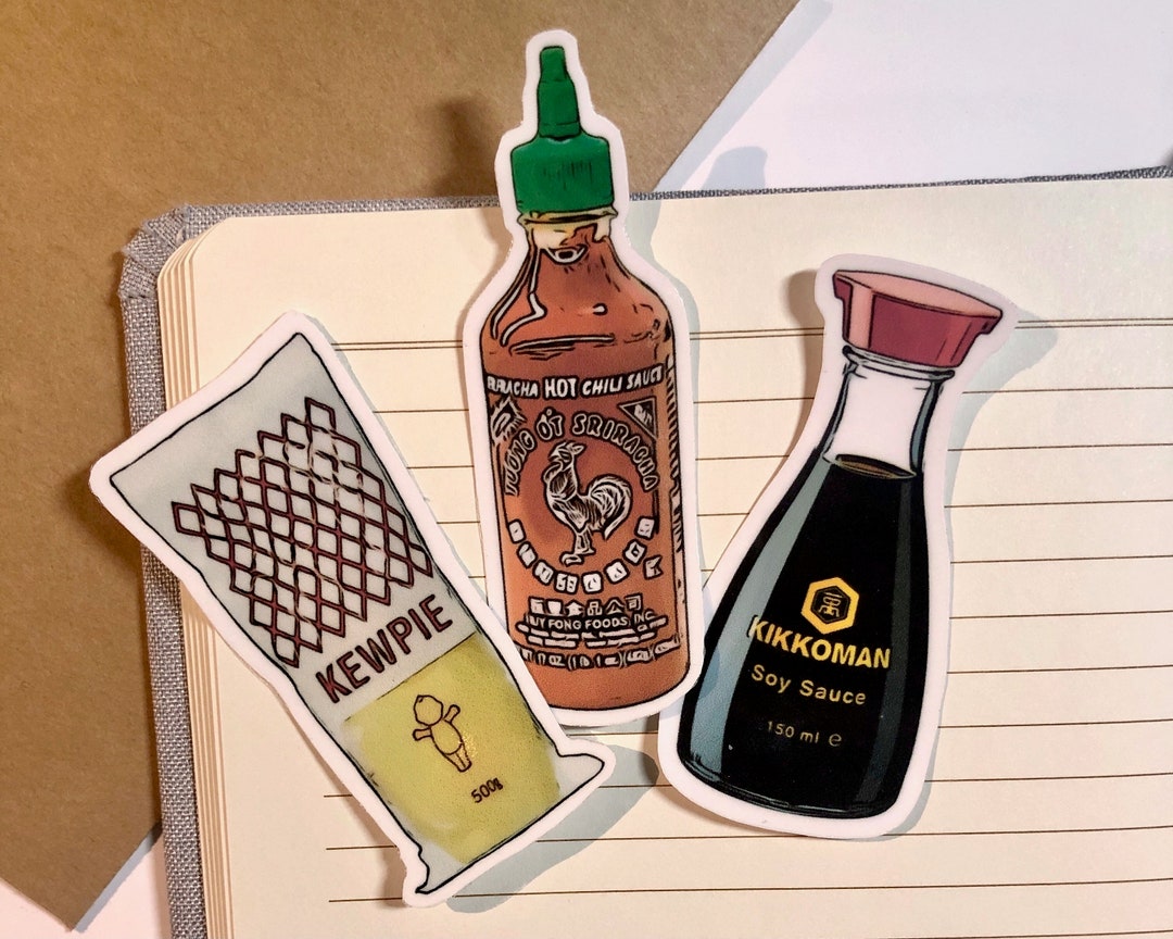 Asian Sauces Stickers Sriracha Kewpie Soy Sauce Sticker - Etsy