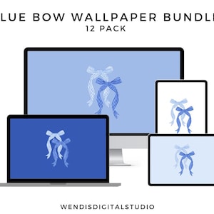 Blue Bow Wallpaper for Laptop - Etsy