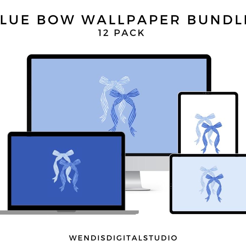 Blue Bow Wallpaper for Laptop - Etsy