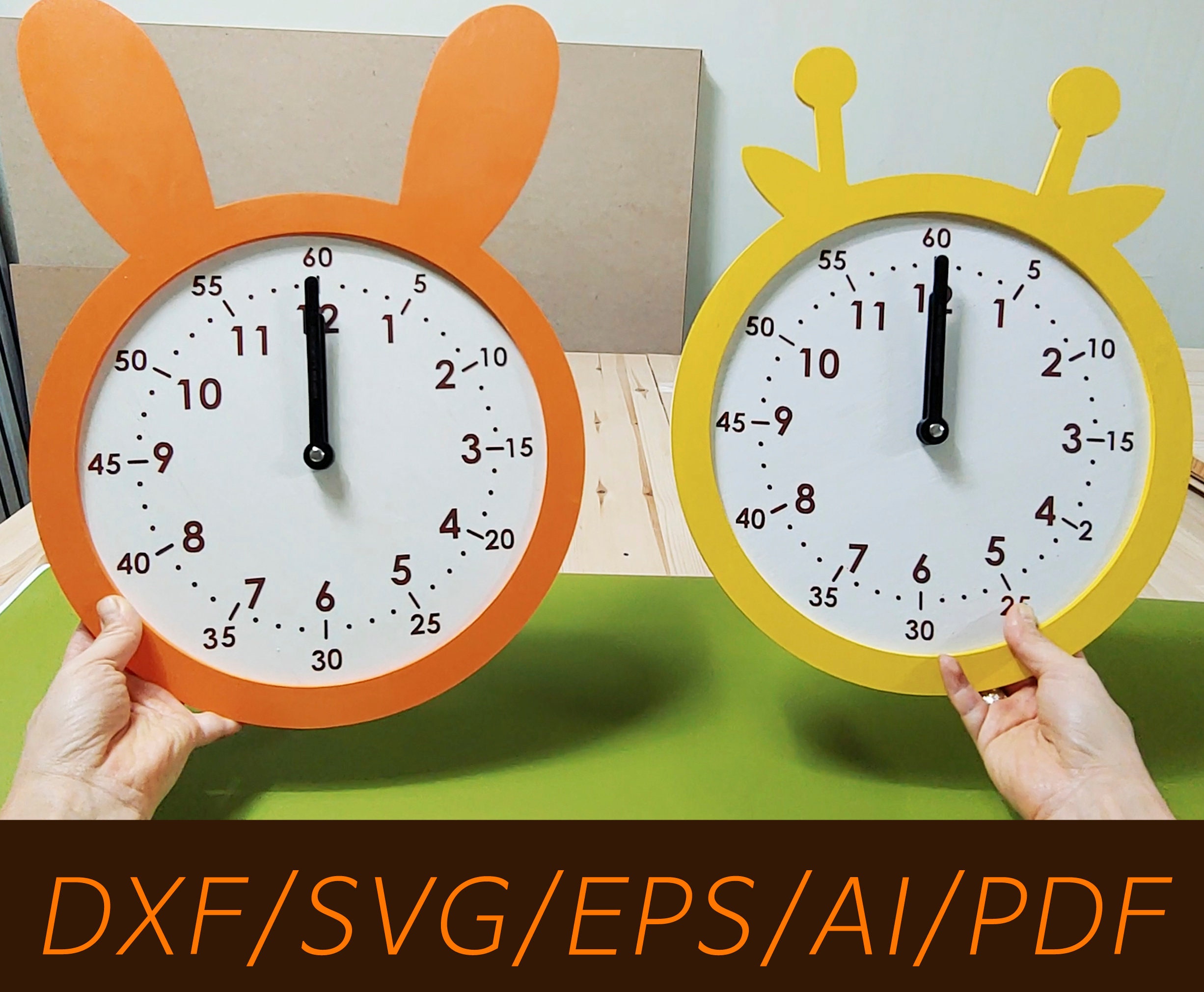 Learning Clock, Download, CNC File, Laser Cut Vector Plan - Etsy