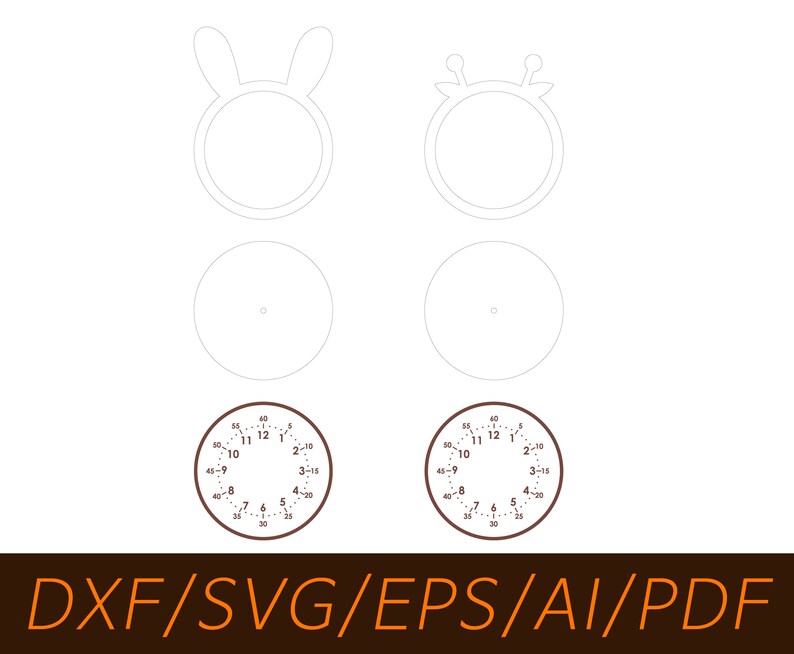 Learning Clock, Download, CNC File, Laser Cut Vector Plan - Etsy