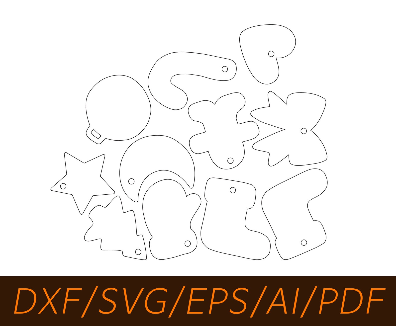 Christmas Decoration Icon, Download, CNC File, Laser Cut Vector Plan - Etsy