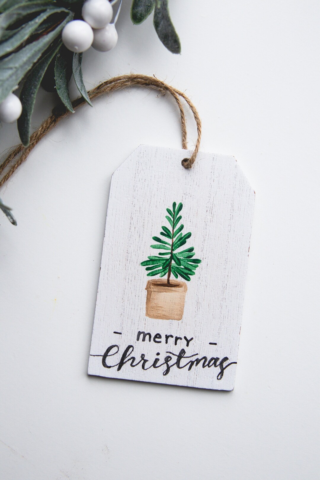 Cute Bohemian Farmhouse Gift Tags, Painted Christmas Tree Gift Tags for ...