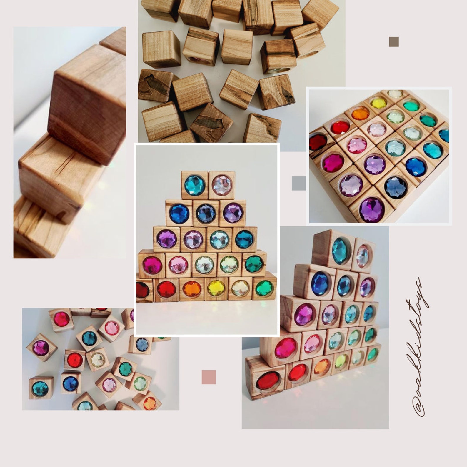 Maple Gem Blocks Set of 20 - Etsy