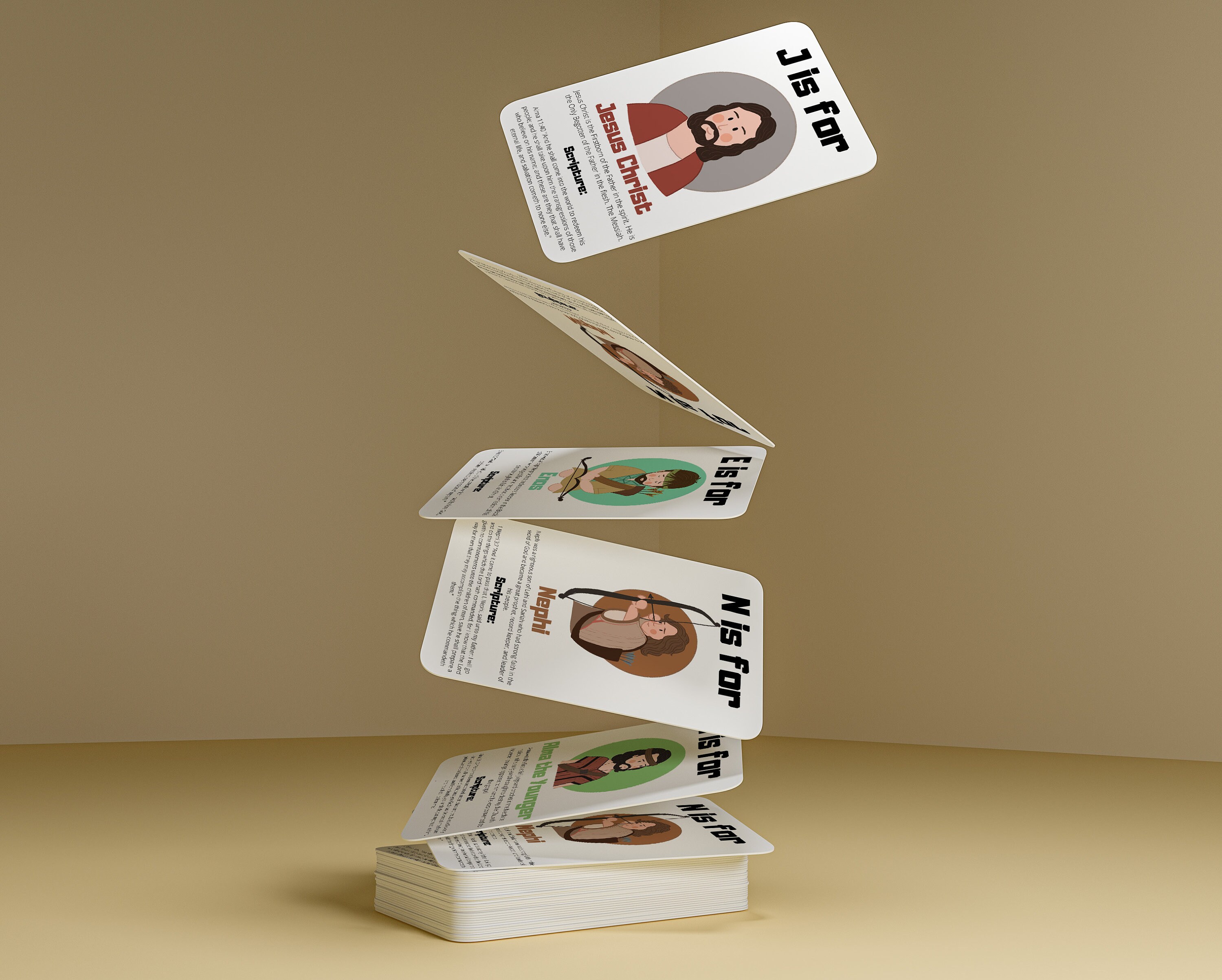 Book of Mormon Alphabet Flashcards With Scripture Verses (digital ...