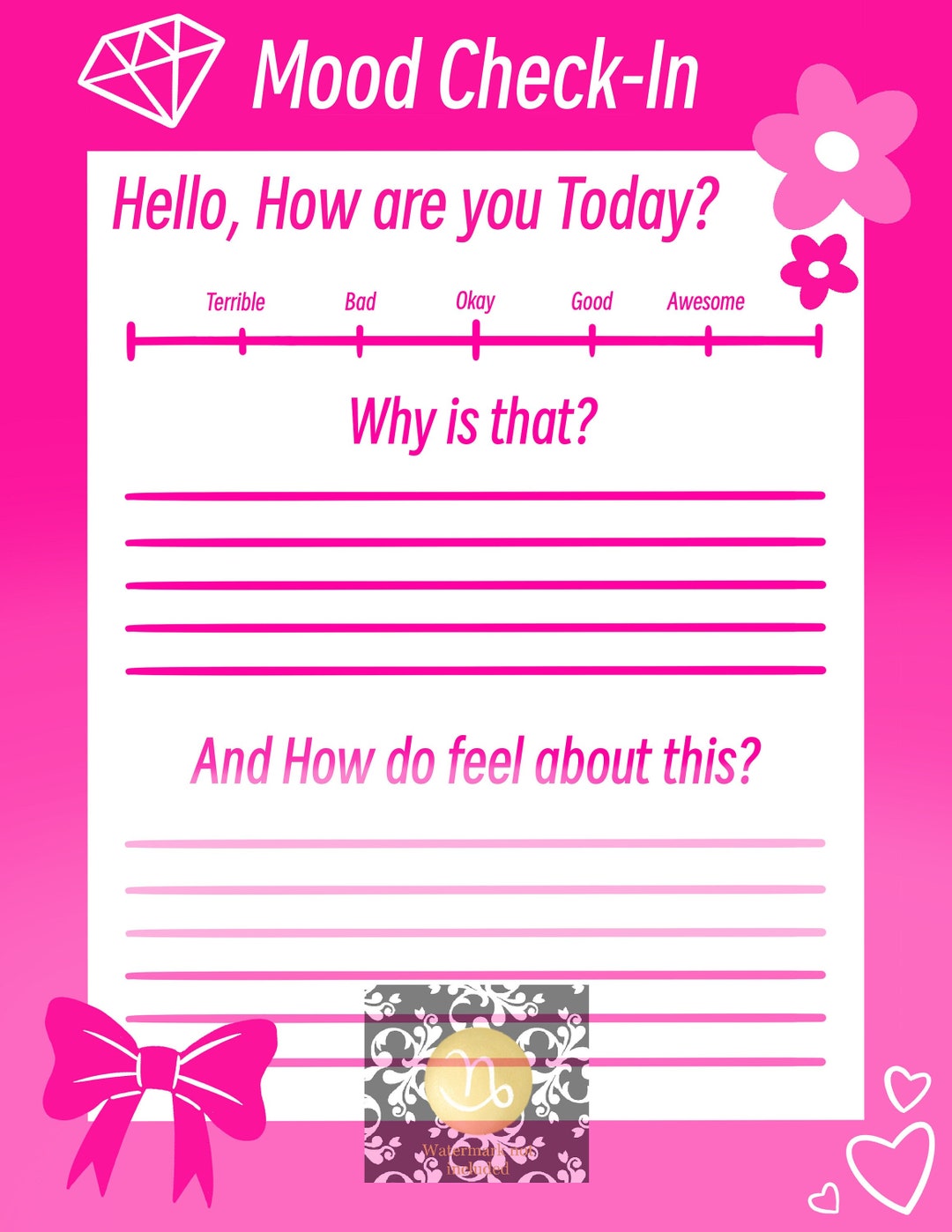 Barbie Printable Mood Check-in Sheet Digital Download - Etsy