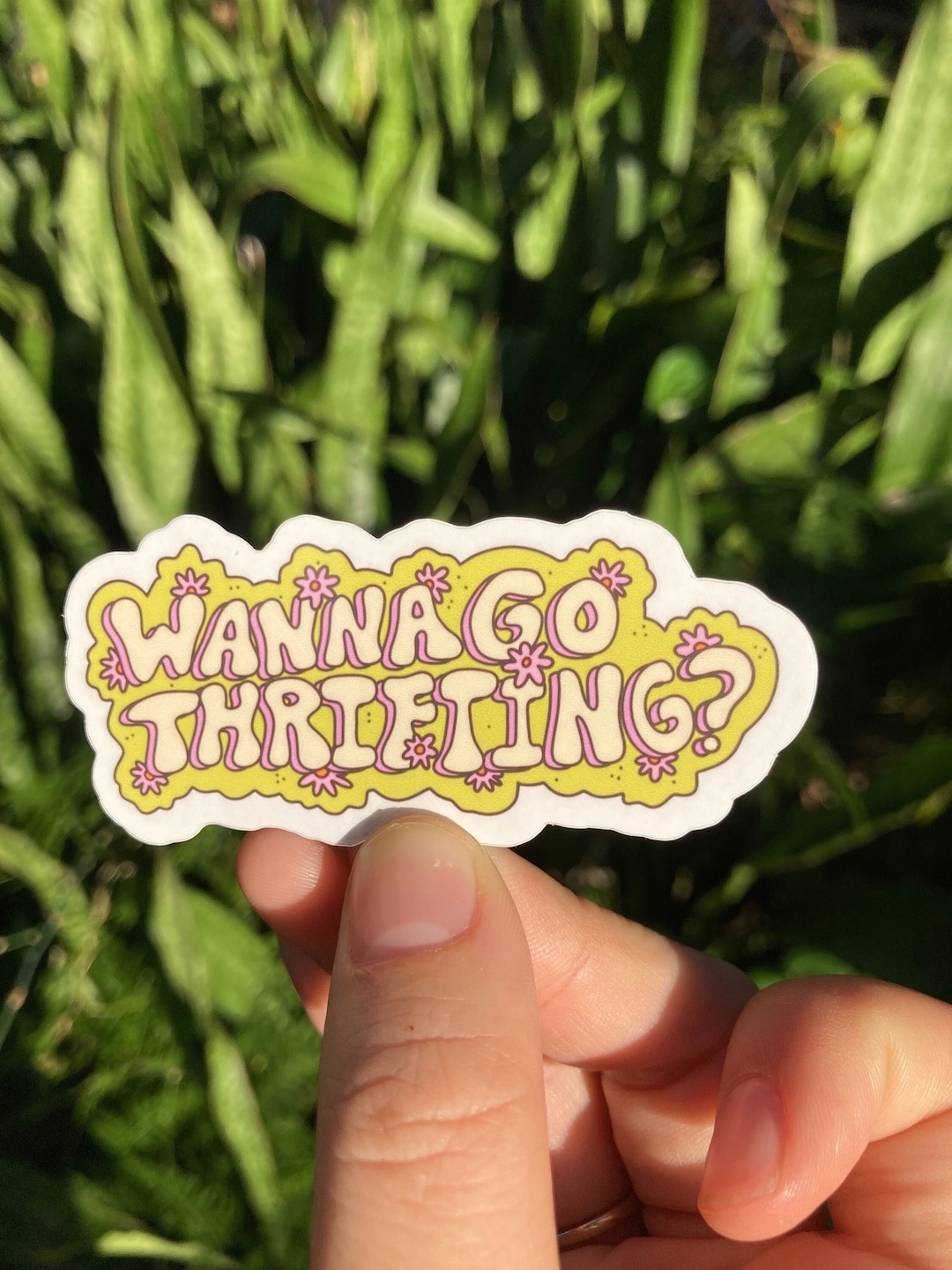 Wanna Go Thrifting Waterproof Sticker Retro 70s Thrifting Cute Vinyl ...