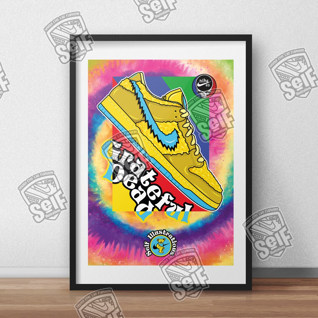 SB Dunk Low Grateful Dead Yellow / Poster / Déco / Poster Print / Print ...