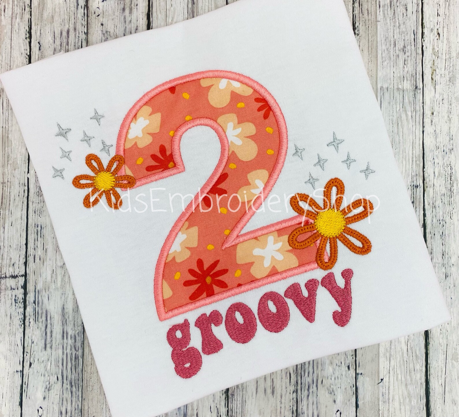 Two Groovy Birthday Shirt for Girls 2 Groovy Bday Tee 60s - Etsy